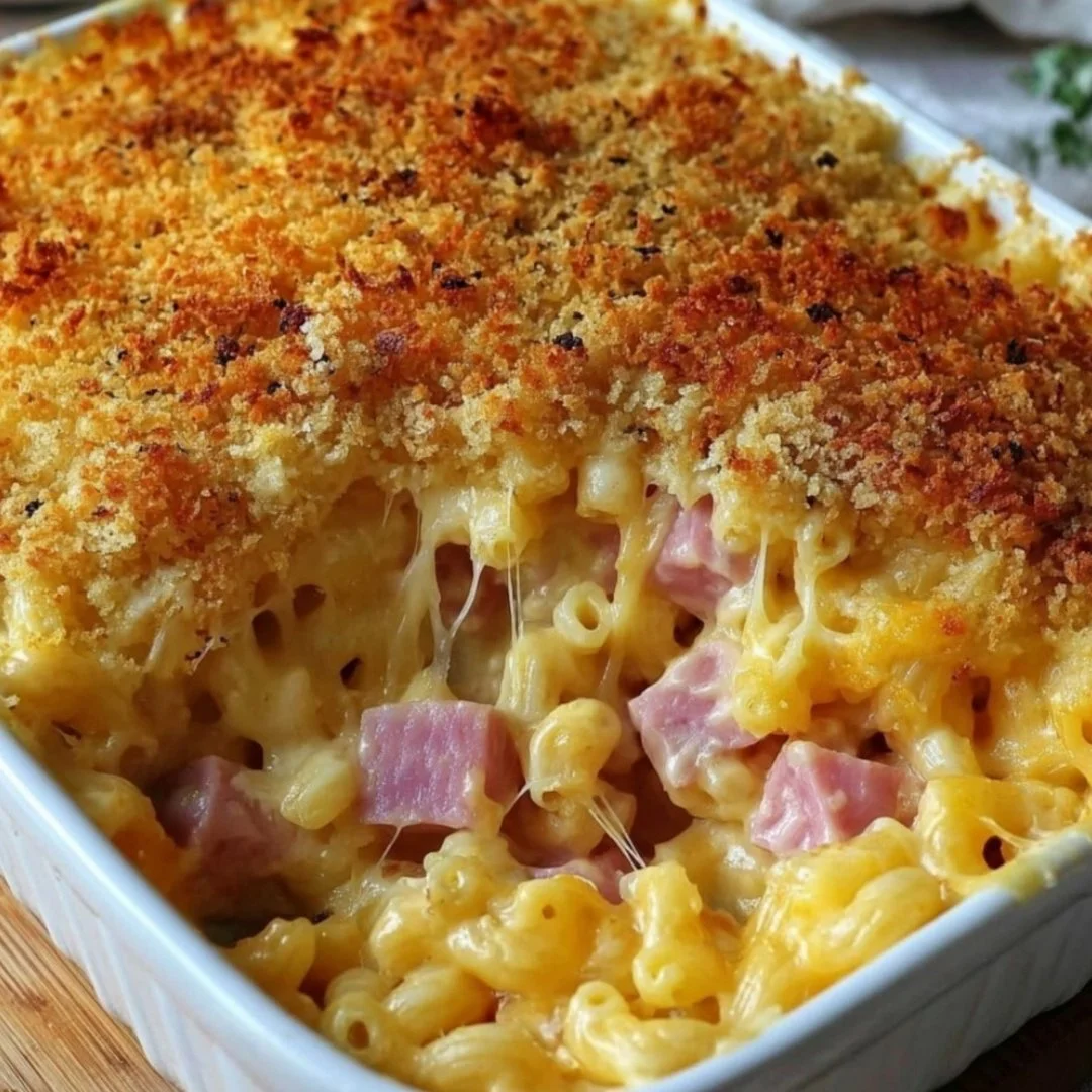 Cheddar and Ham Macaroni Bake